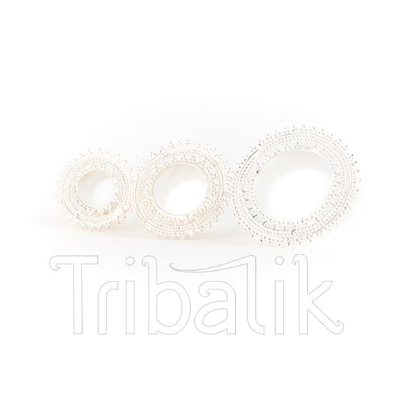 Silver Plated Ear Tunnel-Eyelet for stretched ears | Tribalik